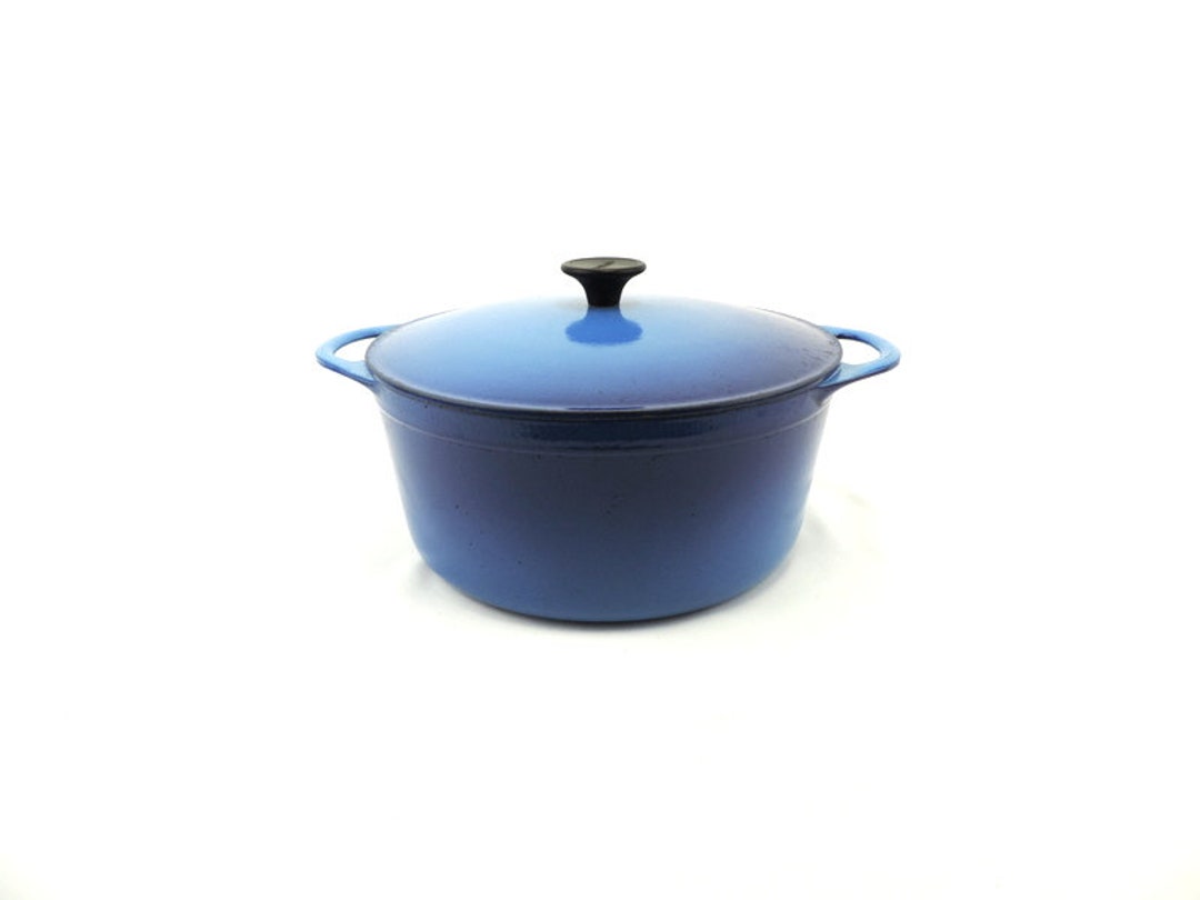 French Vintage Blue Cast Iron Dutch Oven by Cousances / Le Creuset ...