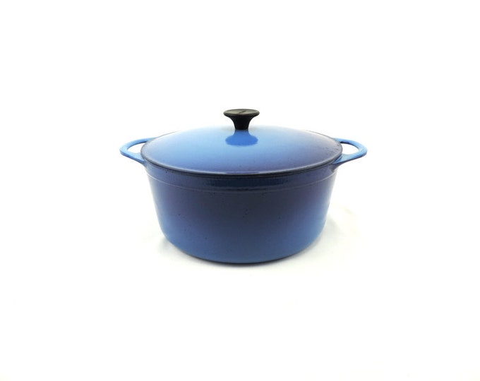 French Vintage Blue Cast Iron Dutch Oven by Cousances / Le Creuset ...