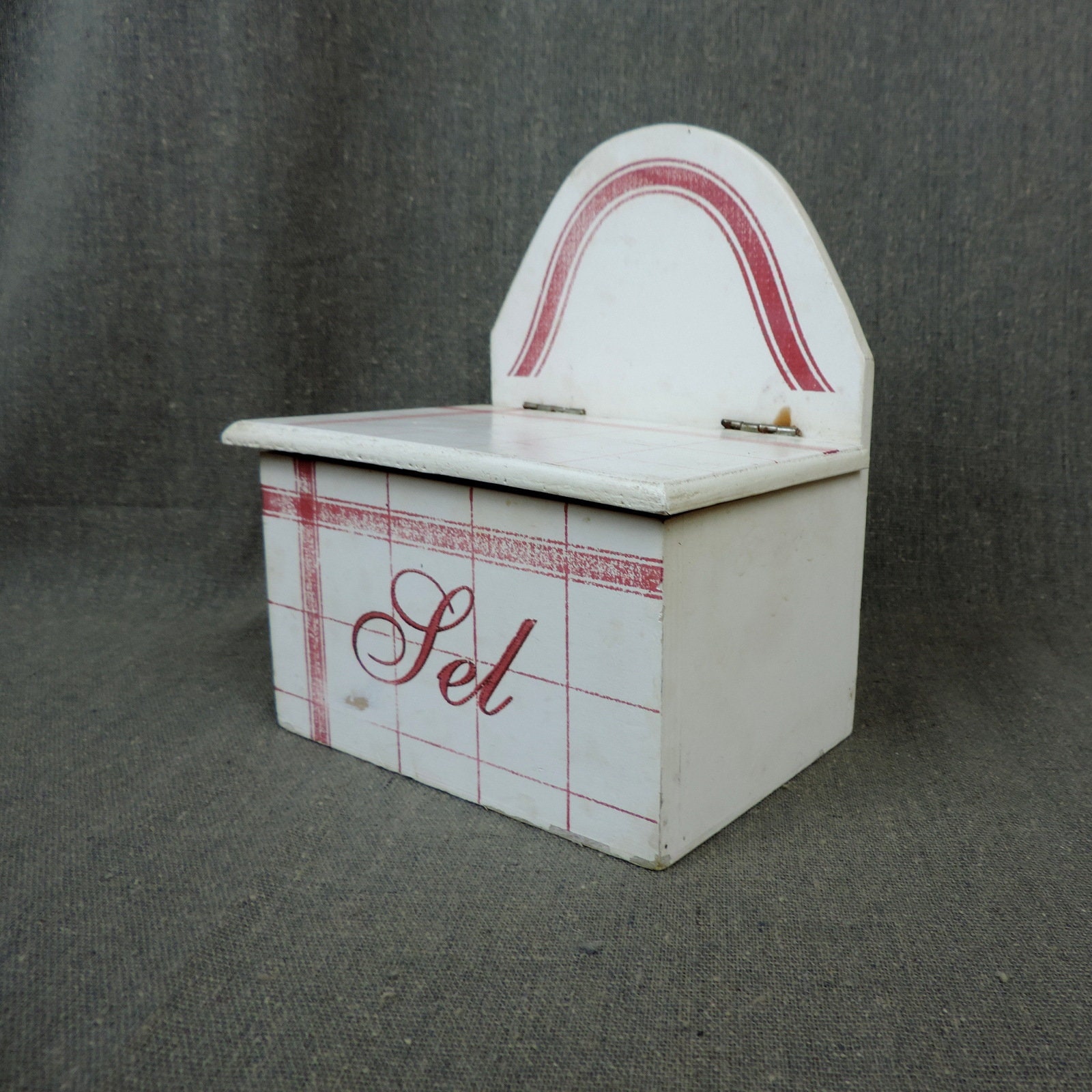 French Vintage Salt Box Shabby Chic White Wood Salt Box - Etsy