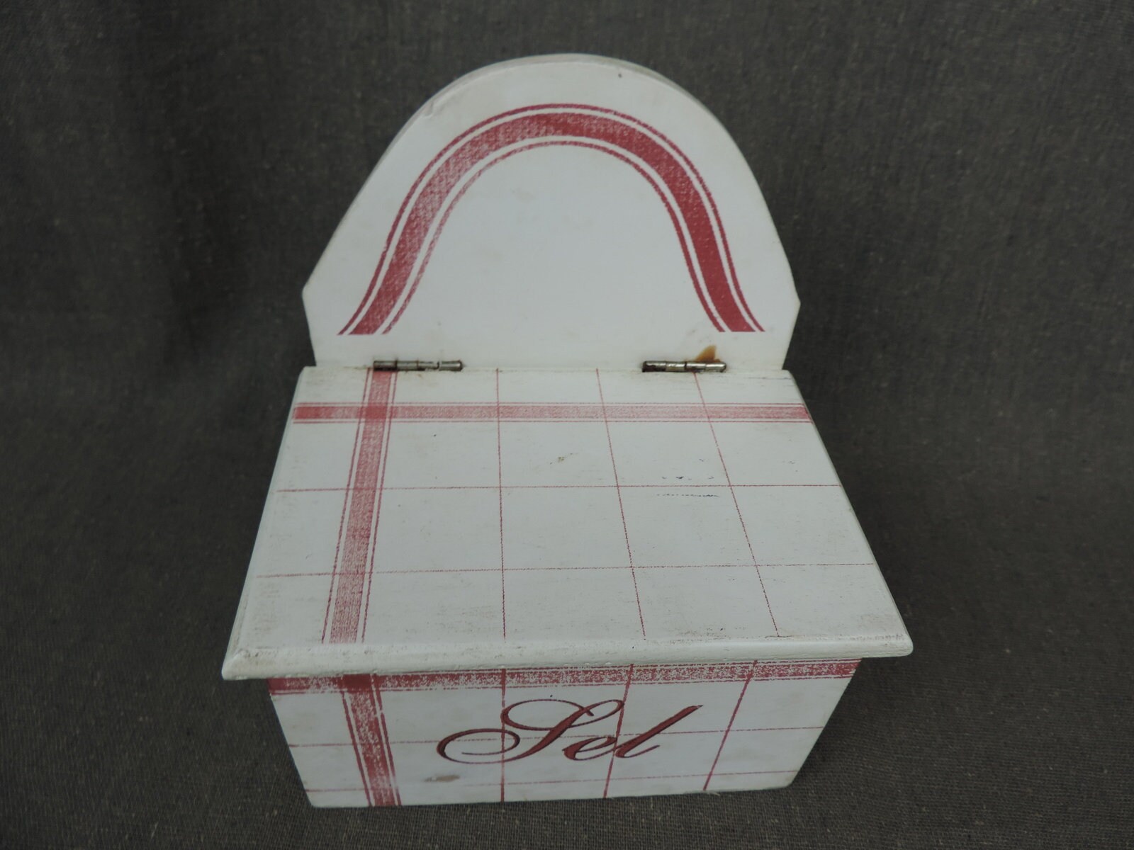French Vintage Salt Box Shabby Chic White Wood Salt Box - Etsy