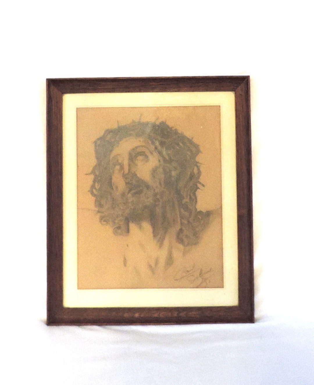 French Vintage Original Signed and Framed Portrait of Jesus Christ - Etsy