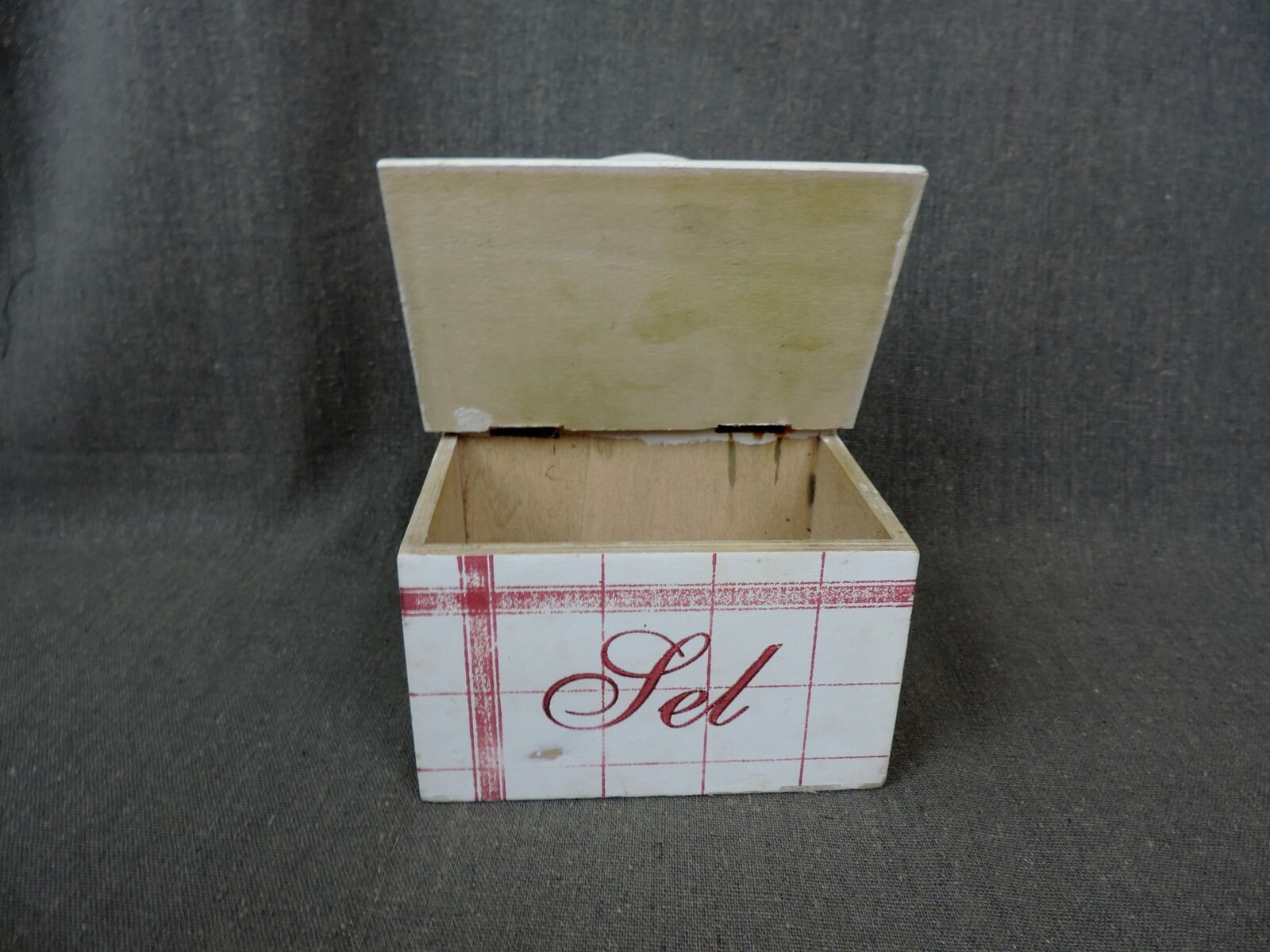 French Vintage Salt Box Shabby Chic White Wood Salt Box - Etsy