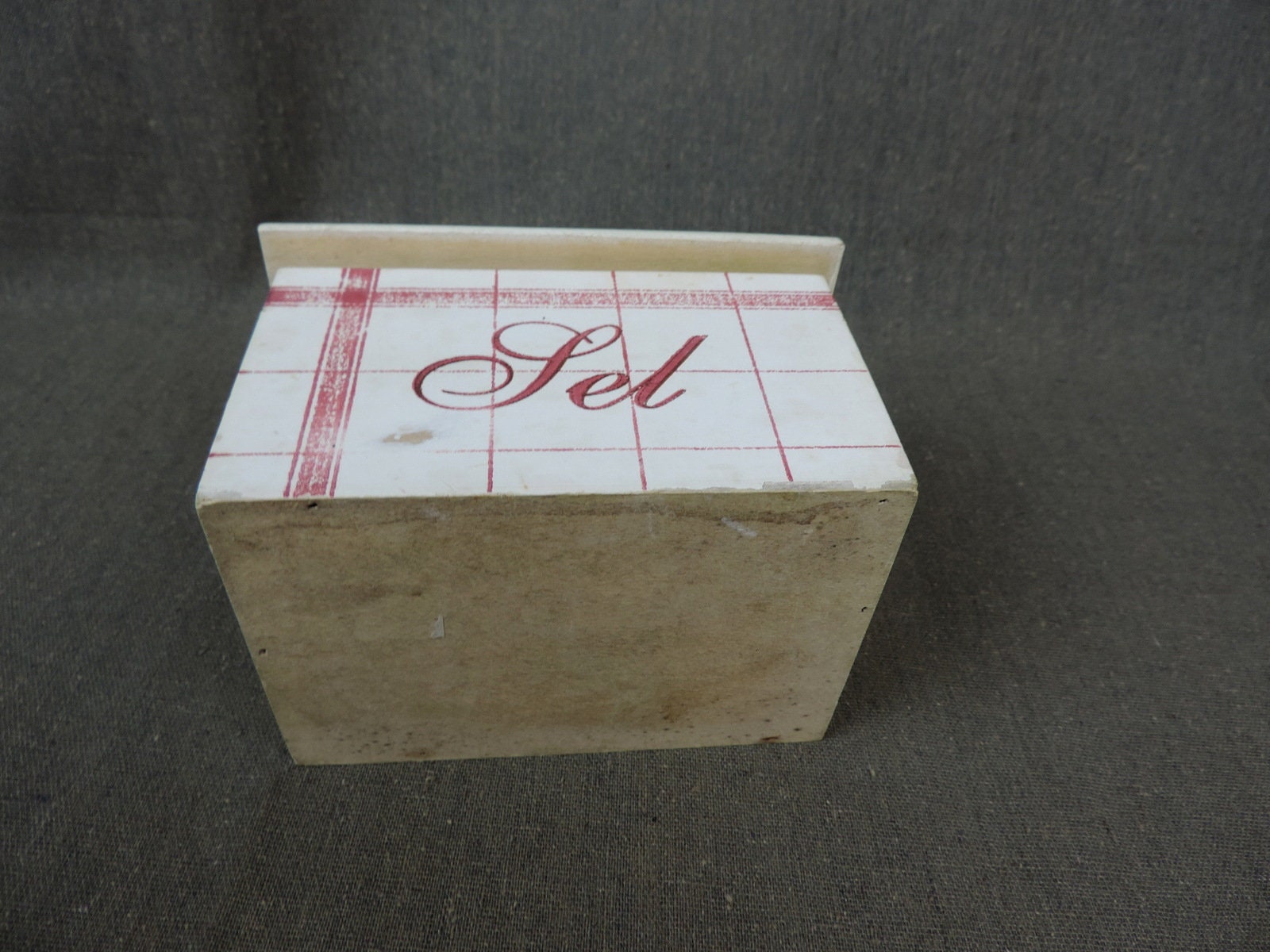 French Vintage Salt Box Shabby Chic White Wood Salt Box - Etsy