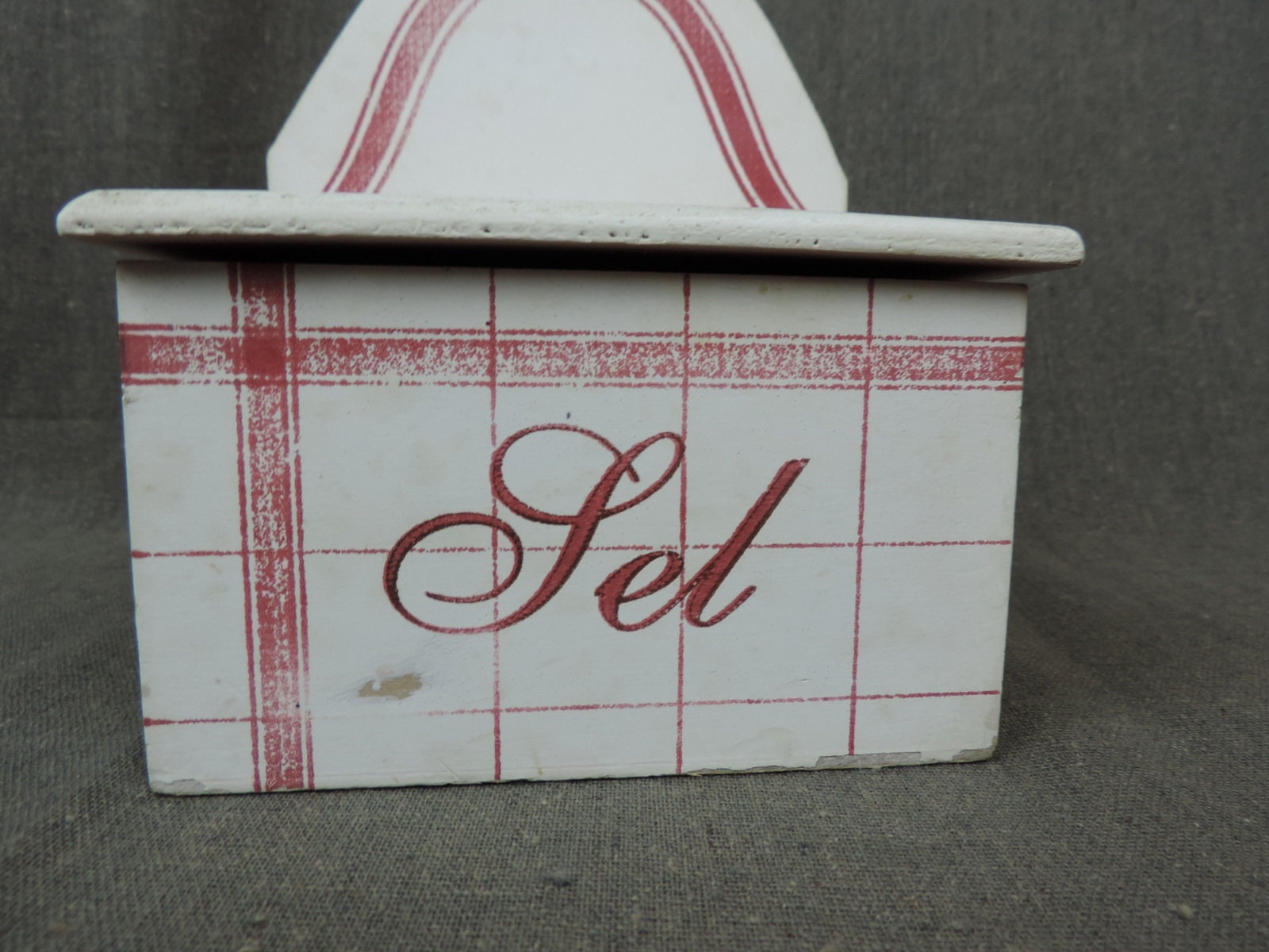 French Vintage Salt Box Shabby Chic White Wood Salt Box - Etsy