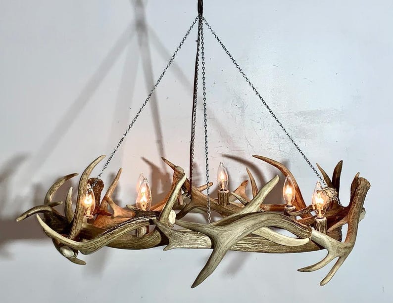 The Halo – Real Elk, Mule Deer & Whitetail Antler Chandelier | 6-light ...