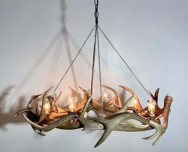 The Halo – Real Elk, Mule Deer & Whitetail Antler Chandelier | 6-light ...