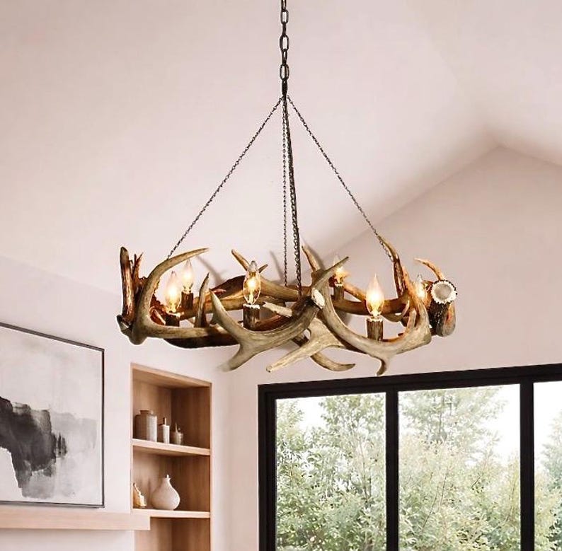 The Halo – Real Elk, Mule Deer & Whitetail Antler Chandelier | 6-light ...
