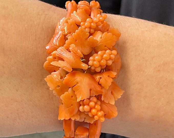 ON HOLD for Rafael: Early Victorian Coral Bracelet, C1850 - Etsy