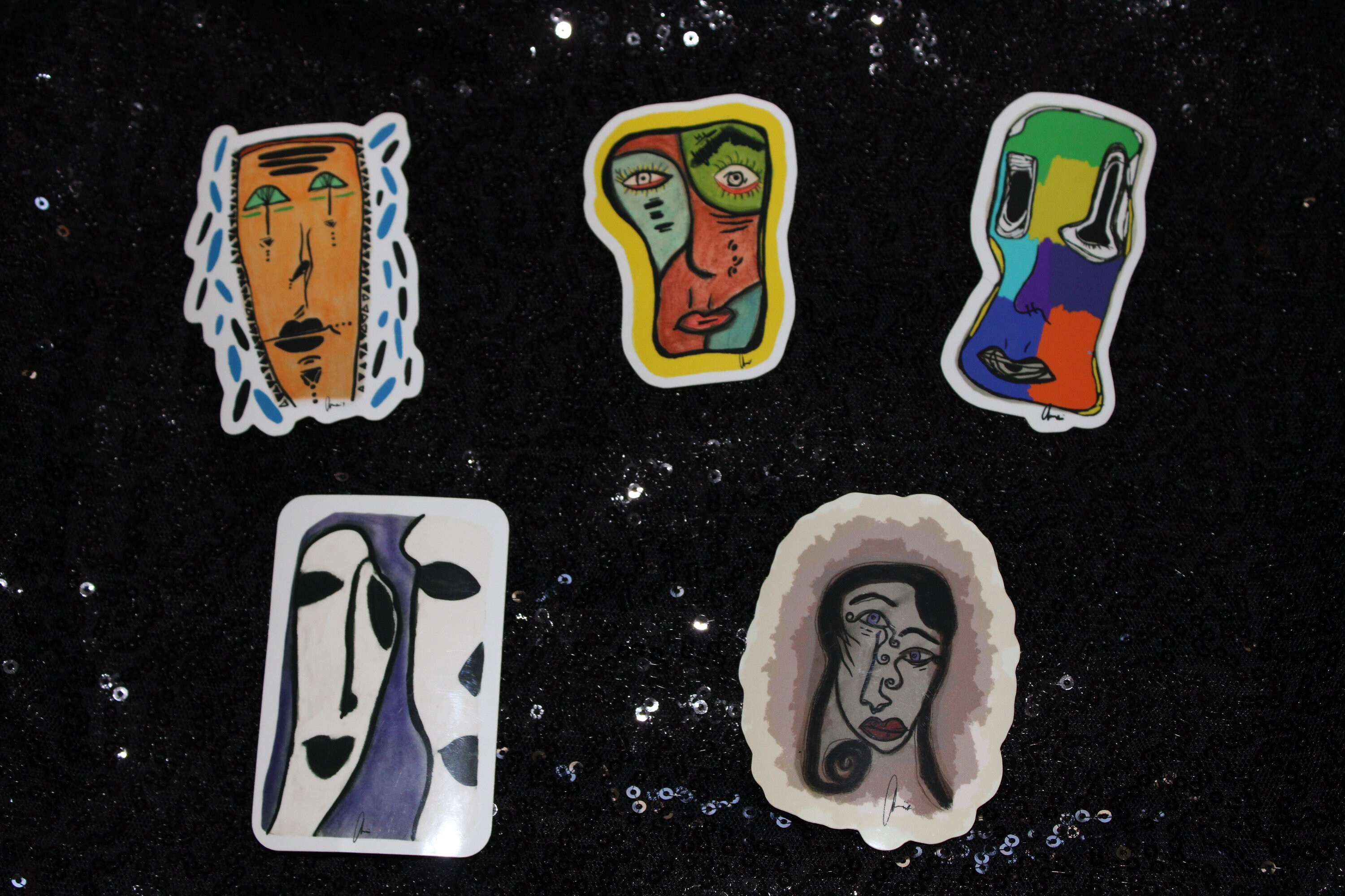 Faces of Me / Sticker Pack / Abstract Faces / Art Stickers - Etsy