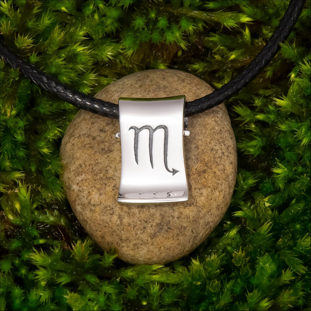 Scorpio Necklace Sterling Silver Zodiac Sign Scorpio Horoscope Pendant ...