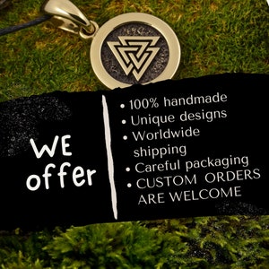 Valknut Necklace Valknut Bronze Pendant Odin Valknut Symbol Valhalla ...