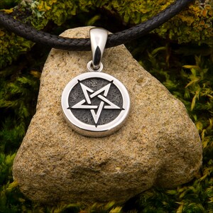 Inverted Pentagram Sterling Silver Pentacle Necklace Occult Pendant ...