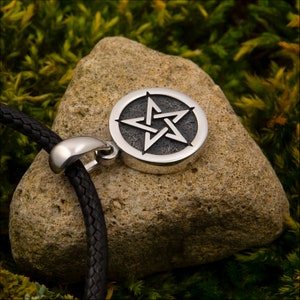 Inverted Pentagram Sterling Silver Pentacle Necklace Occult Pendant ...