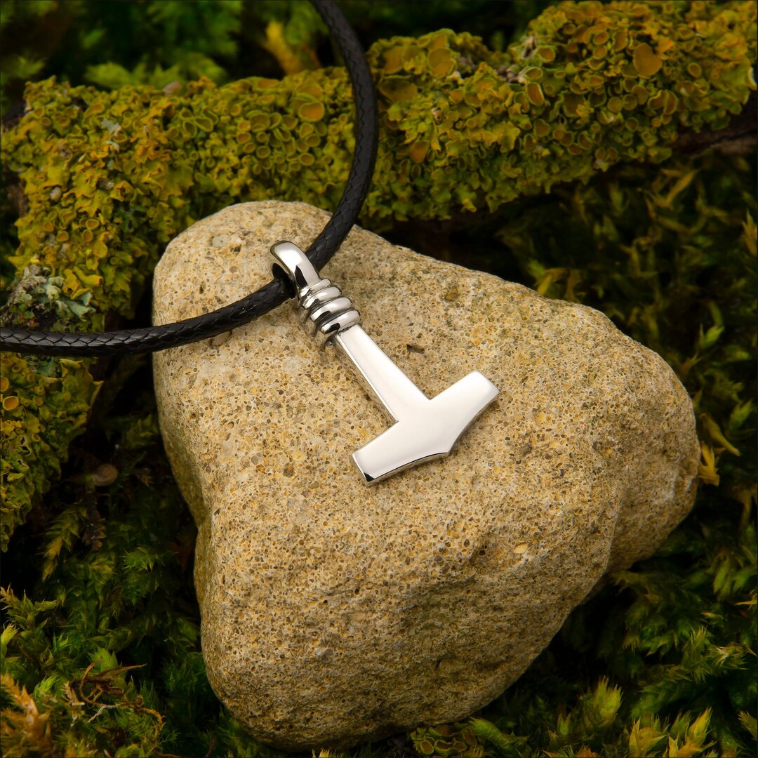 Mjolnir Pendant Silver Thor Hammer Viking Jewelry Mjölnir Necklace ...