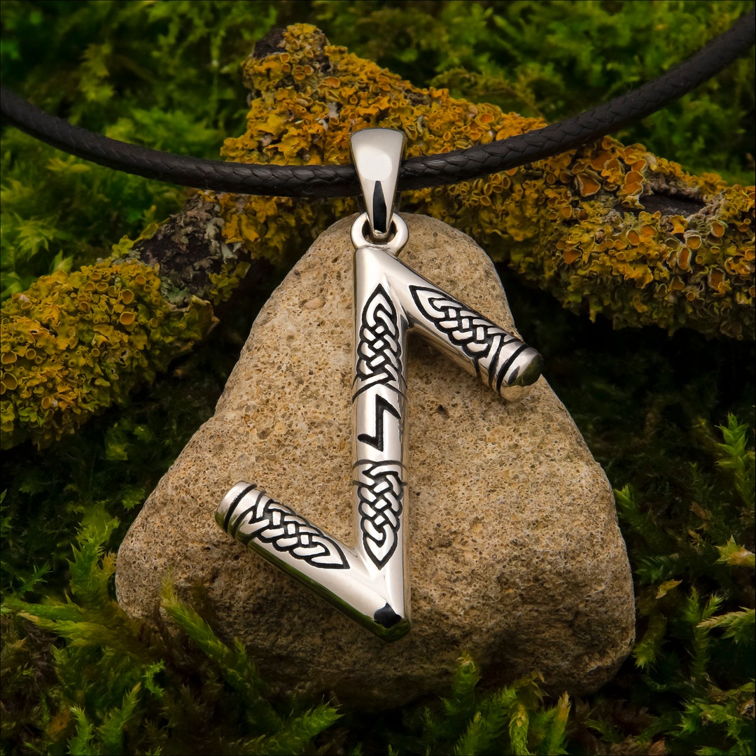 Eihwaz Rune Pendant Silver 925 Elder Futhark Viking Rune Necklace ...
