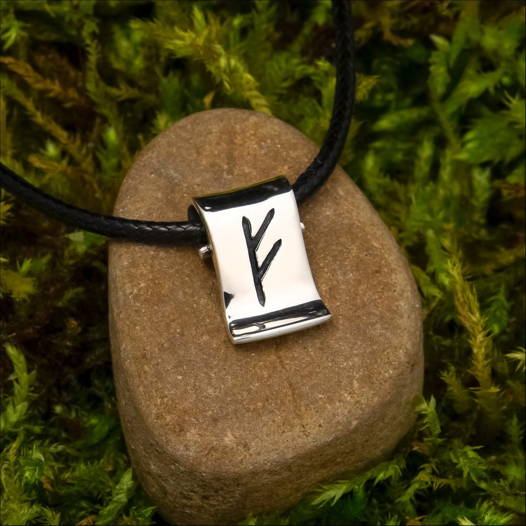 Rune Fehu Pendant Sterling Silver Rune Necklace Wealth Rune Elder ...