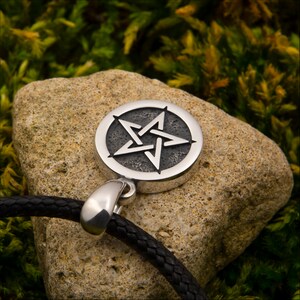 Inverted Pentagram Sterling Silver Pentacle Necklace Occult Pendant ...