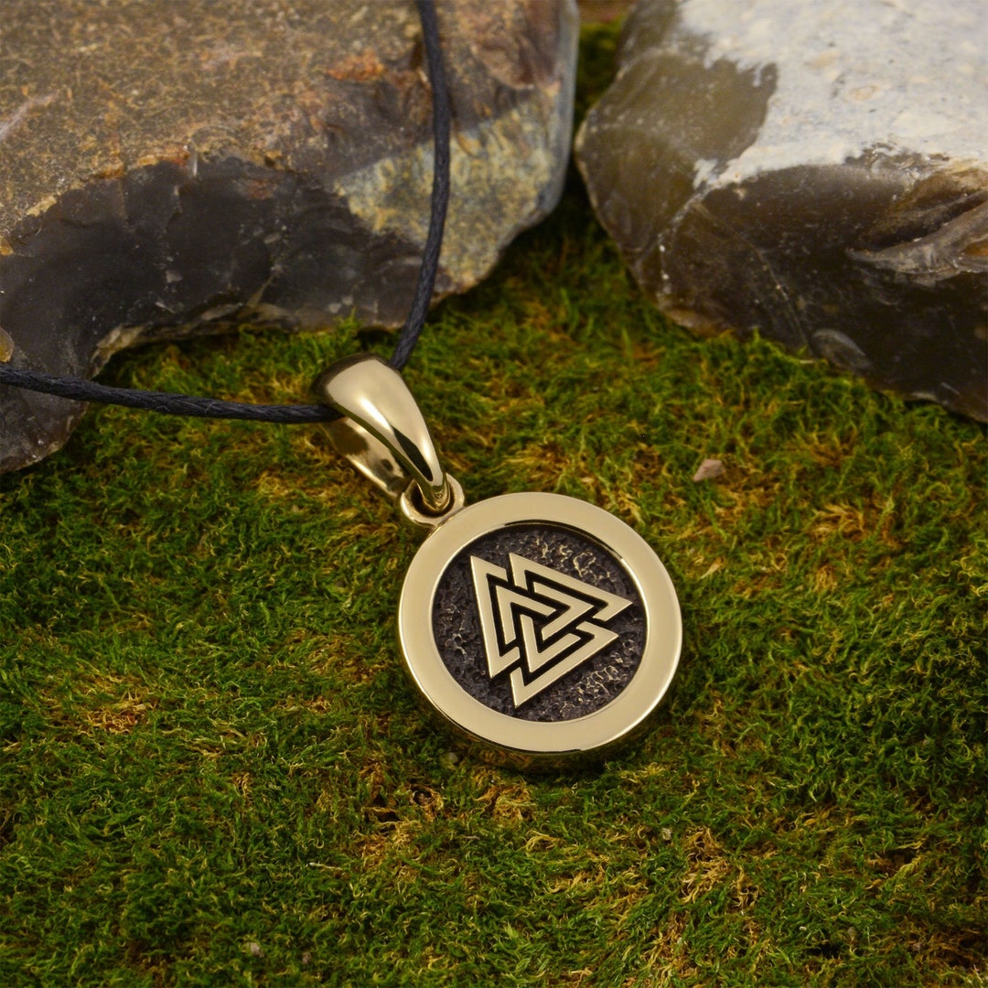 Valknut Necklace Valknut Bronze Pendant Odin Valknut Symbol Valhalla ...