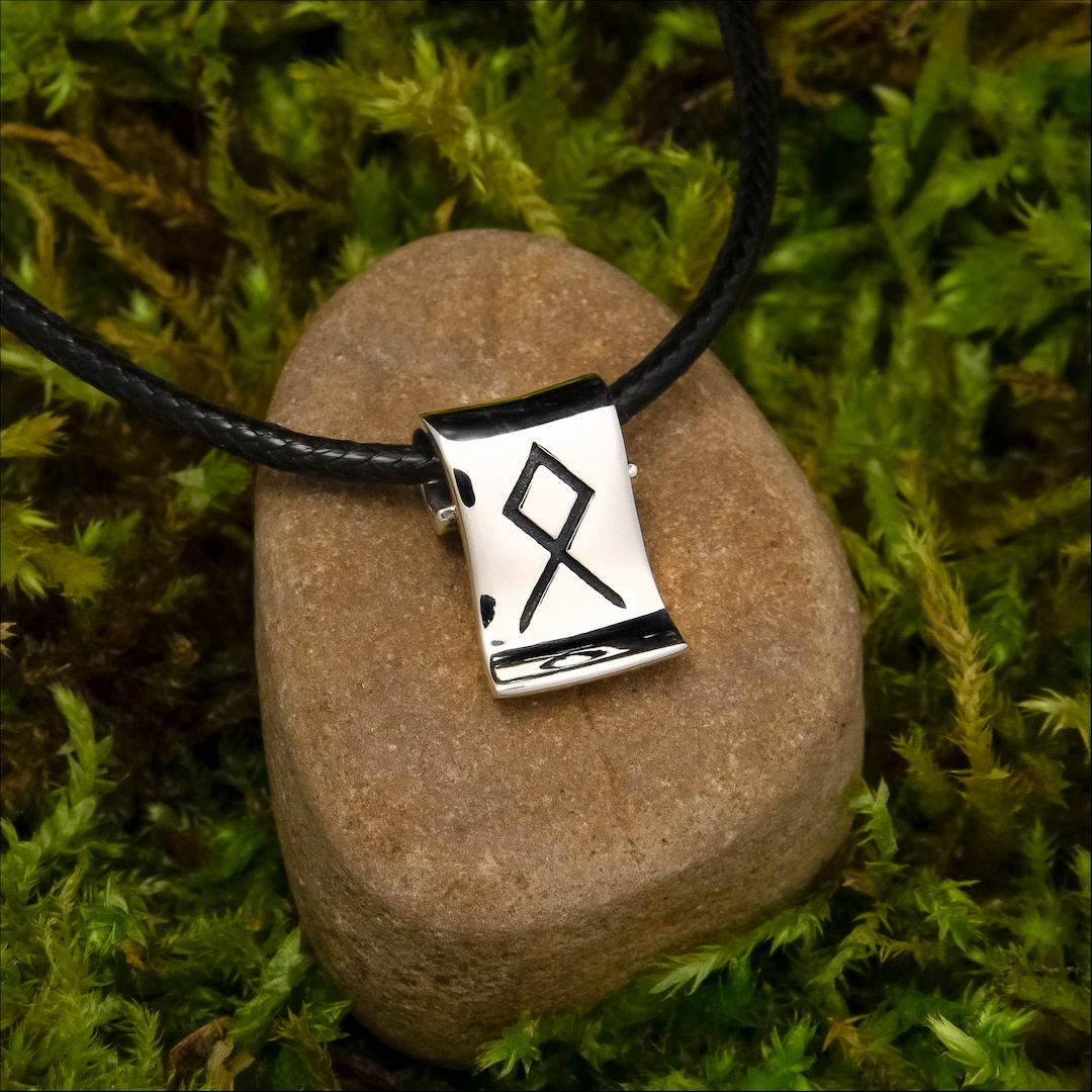 Rune Pendant 925 Silver Othala Odal Rune Necklace Norse Runes Viking ...
