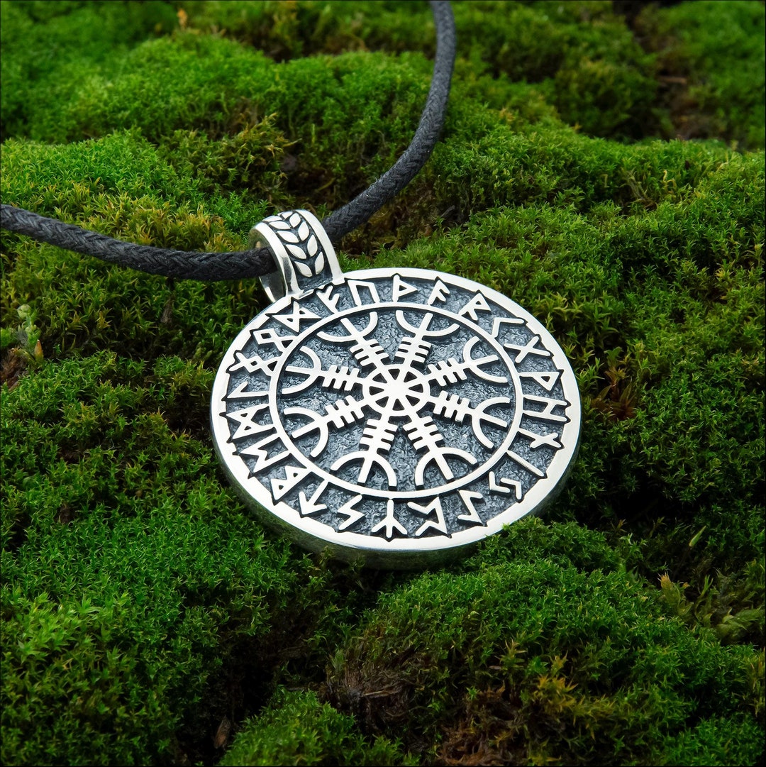 Helm of Awe Necklace Aegishjalmur Silver Viking Jewelry Men Viking ...