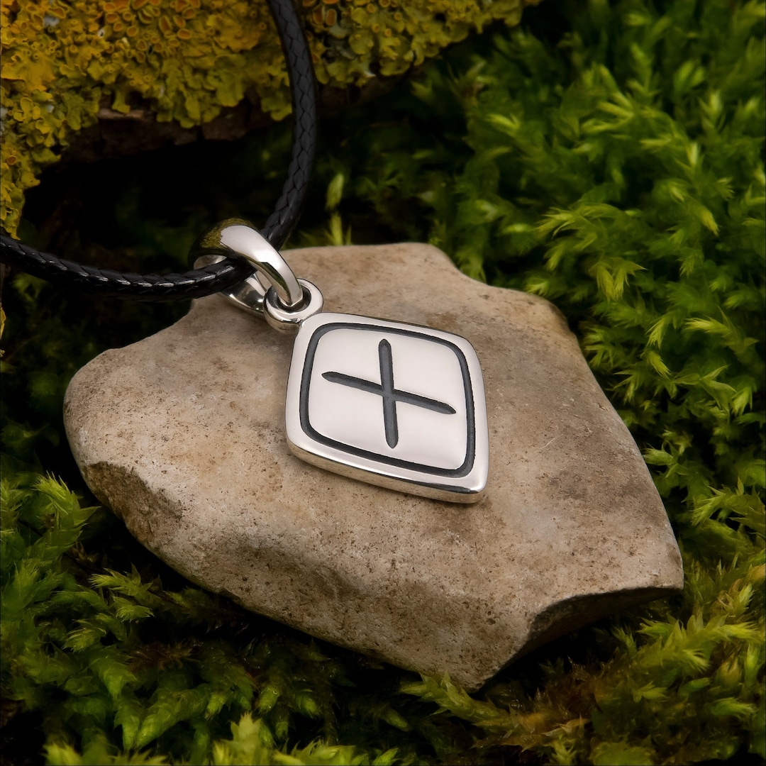 GEBO Rune Pendant Rune Sterling Silver Necklace Viking Rune Gift Nordic ...