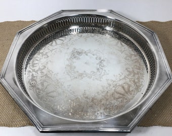 Octagon Silver Tray - Etsy