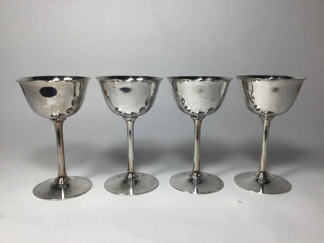 4 Homan Plate Silver Stemmed Goblets, W.M. Mounts 0 22 - Etsy