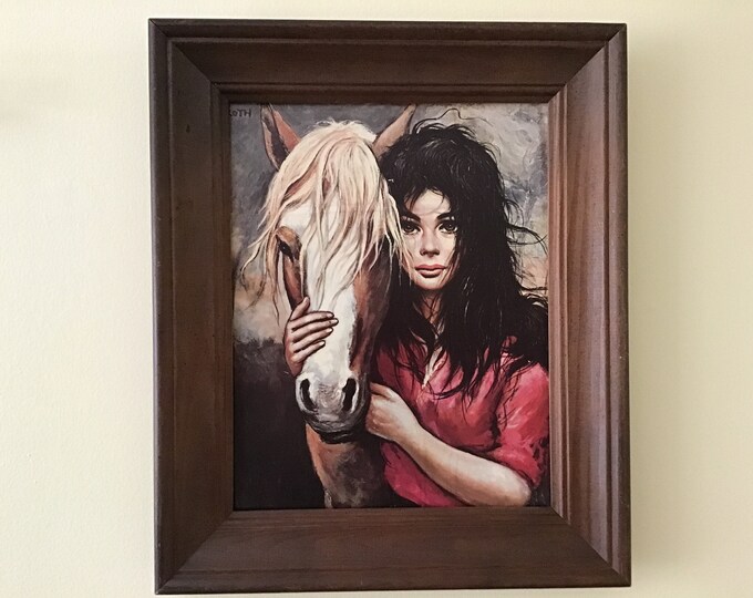 Etienne Roth “my Pride” Woman With Horse Framed Textured Print - Etsy