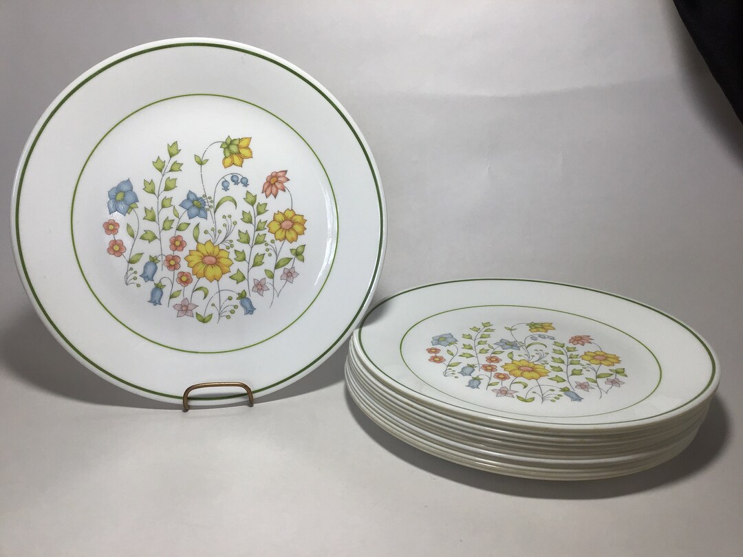 4 Dinner Plates, Corelle Spring Meadow - Etsy