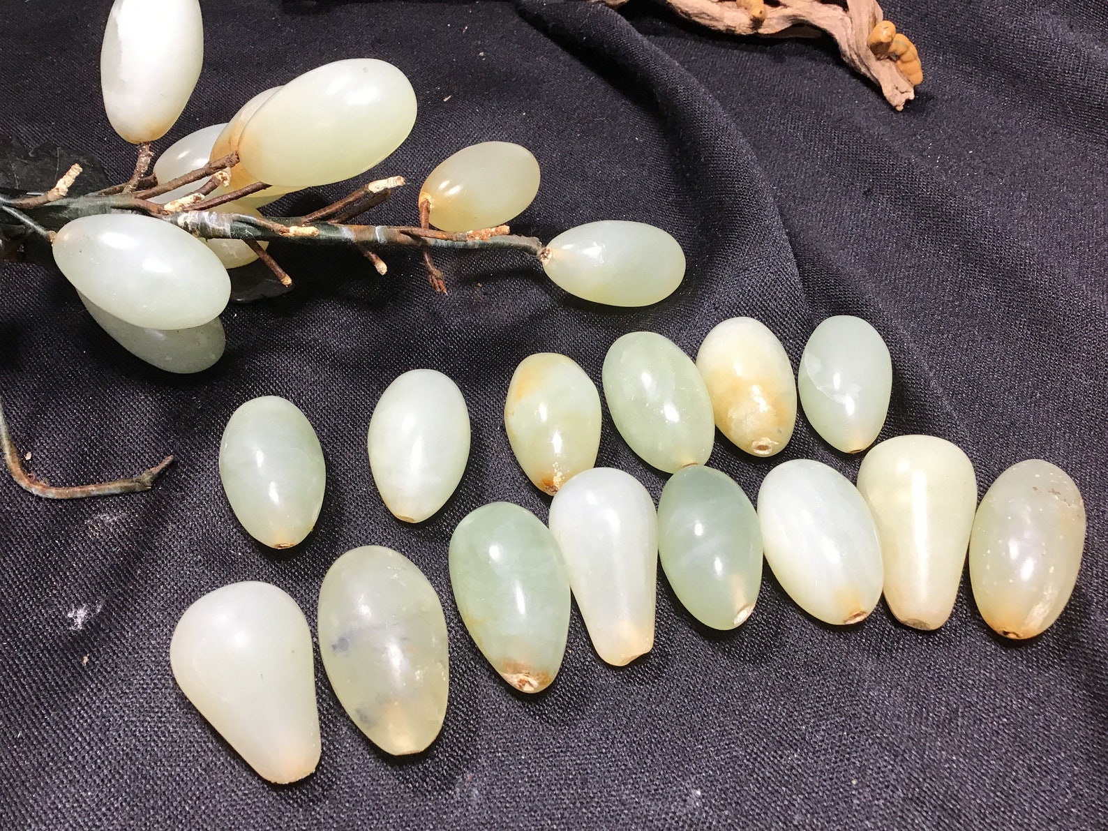 3 Pieces Jade Fruit With Leaves Imperfect Jade Arrangement - Etsy UK