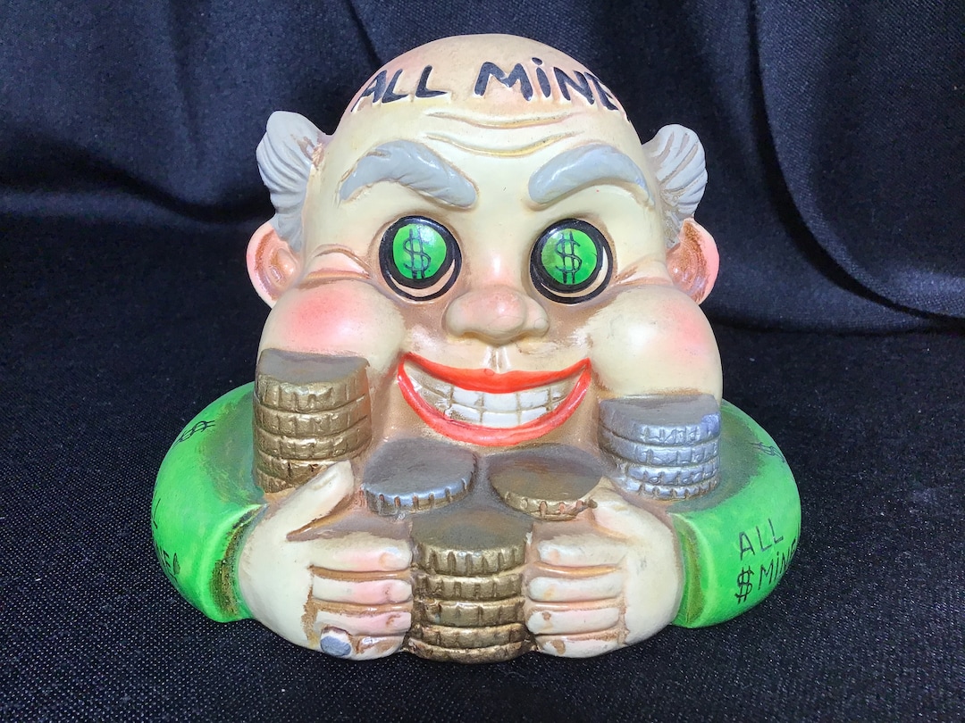 All Mine Bank, 60s Neon Greedy Rich Man Money Bank, Milton Laser ...