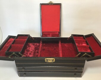 Large Black Jewelry Box - Etsy