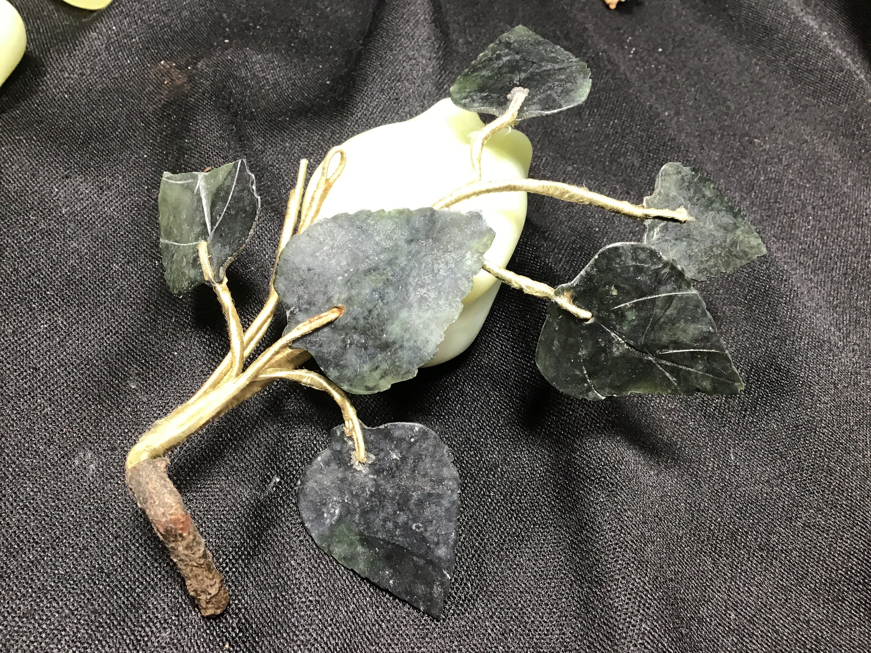 3 Pieces Jade Fruit With Leaves Imperfect Jade Arrangement - Etsy UK