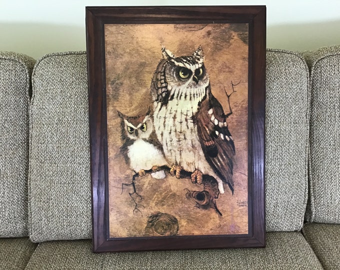 Richard Hinger “screech” Picture, 70s Owl Art on Wood - Etsy