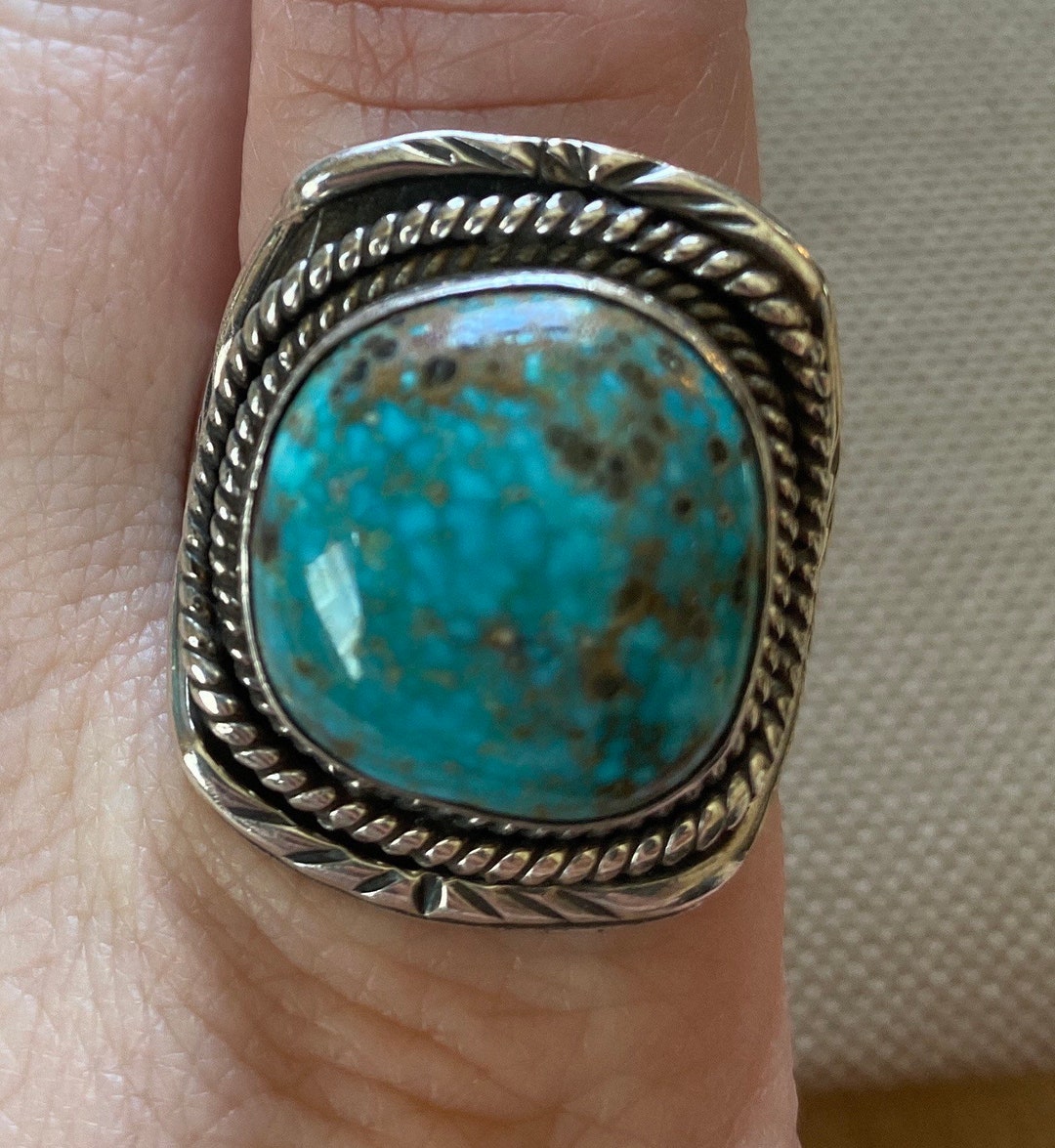 Heavy Sterling Silver Bird’s Eye Turquoise (kingman) - Etsy