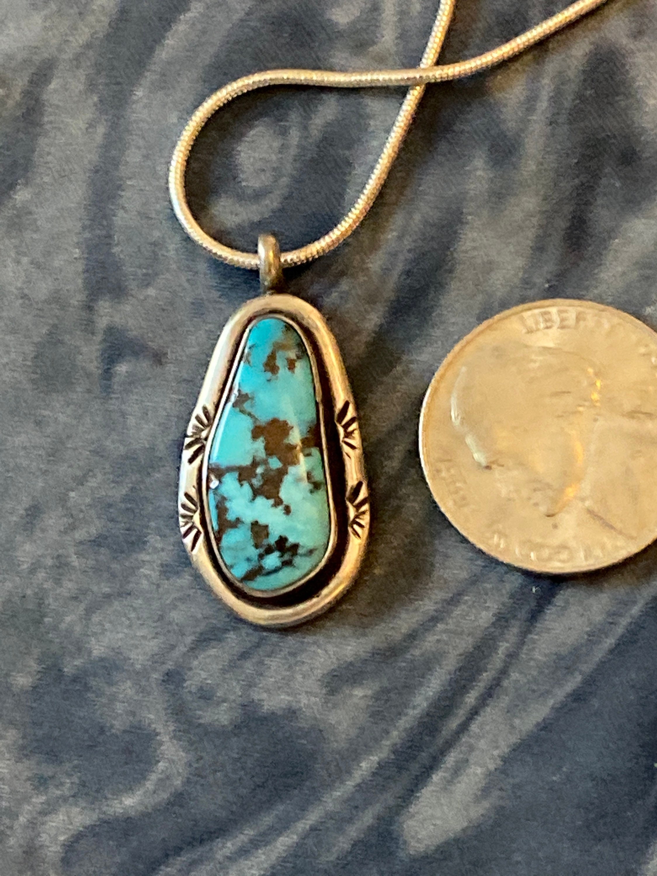 The Most Beautiful Piece of Tyrone Turquoise, Sterling Silver Pendant ...