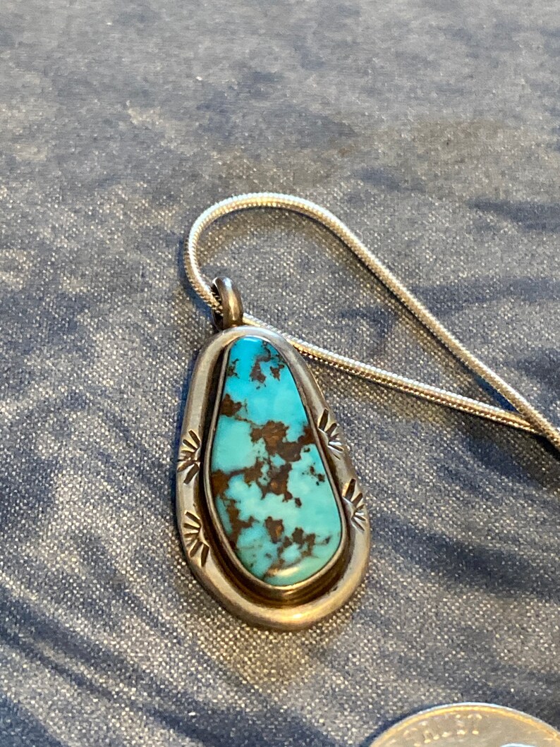 The Most Beautiful Piece of Tyrone Turquoise, Sterling Silver Pendant ...