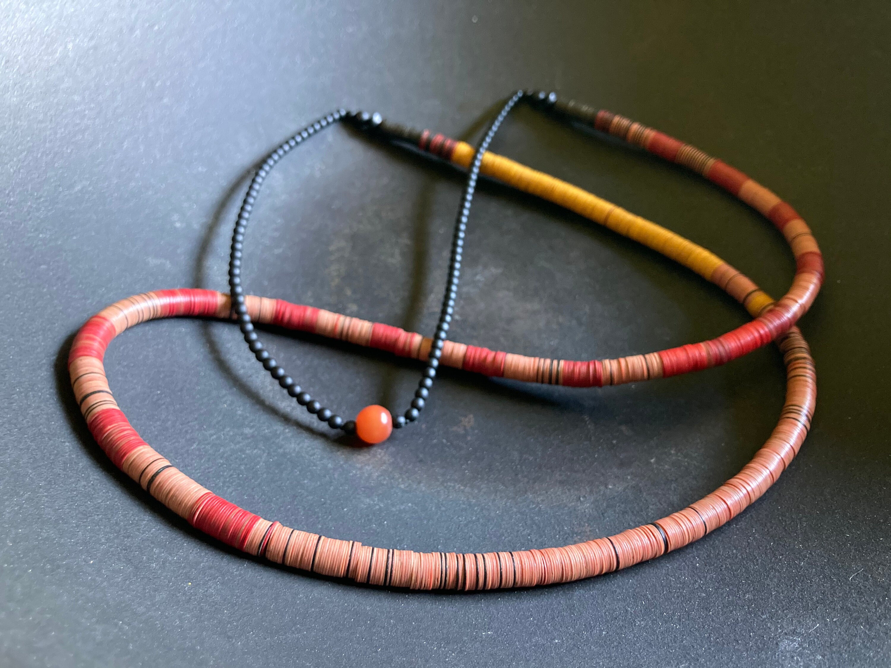 Necklace of Old Vulcanite African Heishi Beads With Matte - Etsy