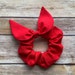 Solid Red Scrunchie With Bow/ Red Scrunchie/ Christmas Scrunchie ...