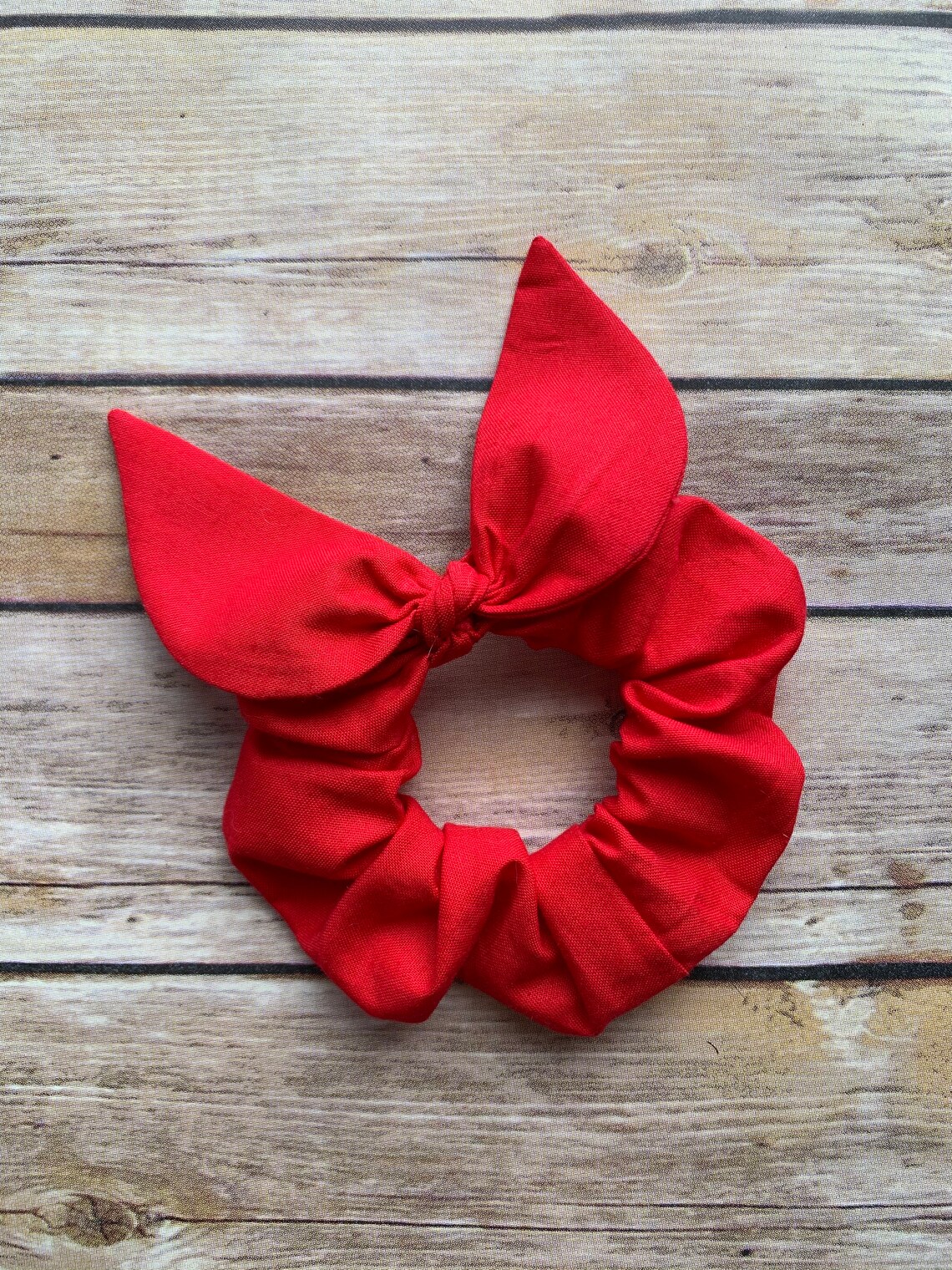Solid Red Scrunchie With Bow/ Red Scrunchie/ Christmas - Etsy