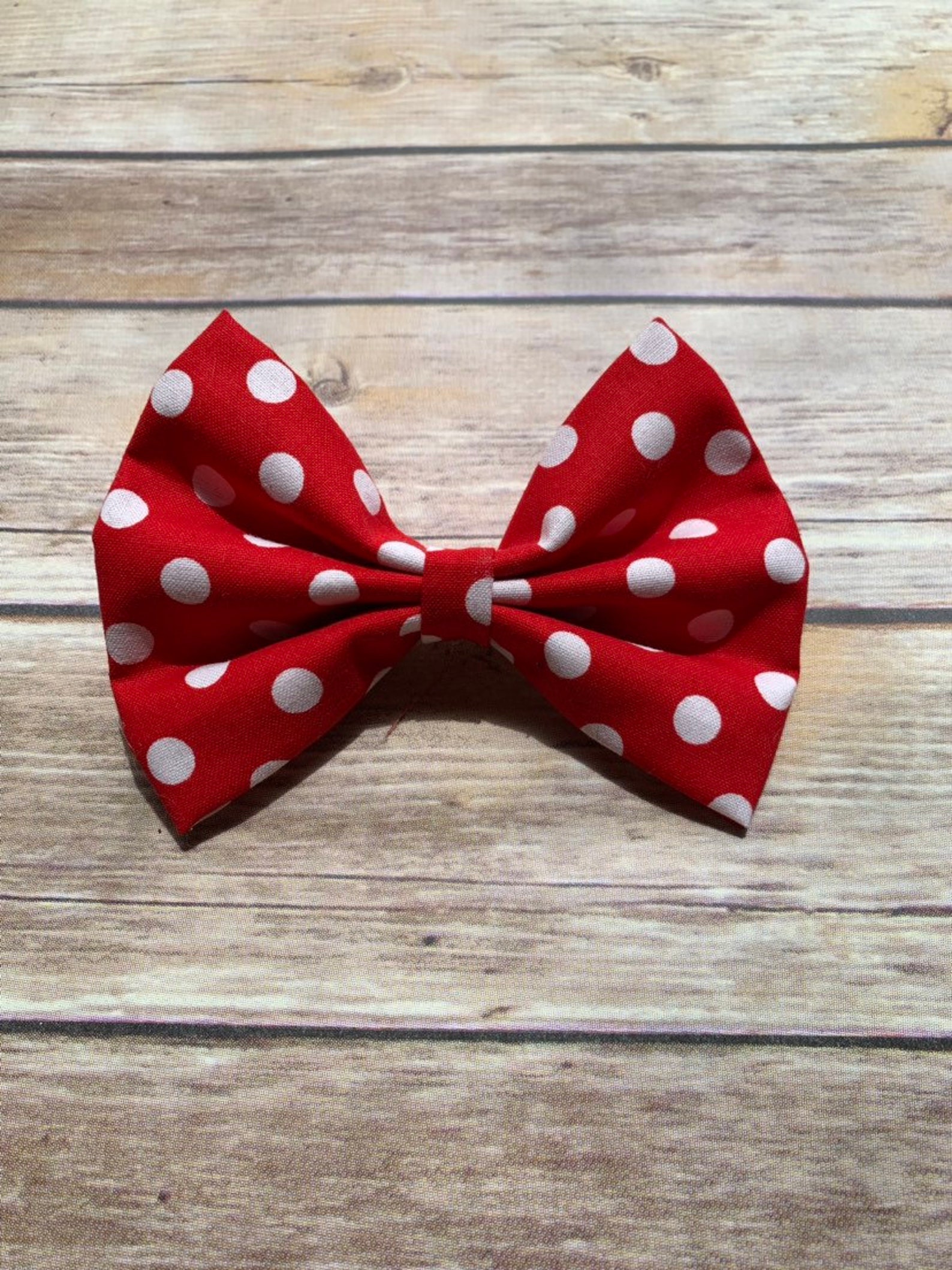 Red and White Polka-dot Minnie Mouse Hair Bow/ Minnie Mouse | Etsy