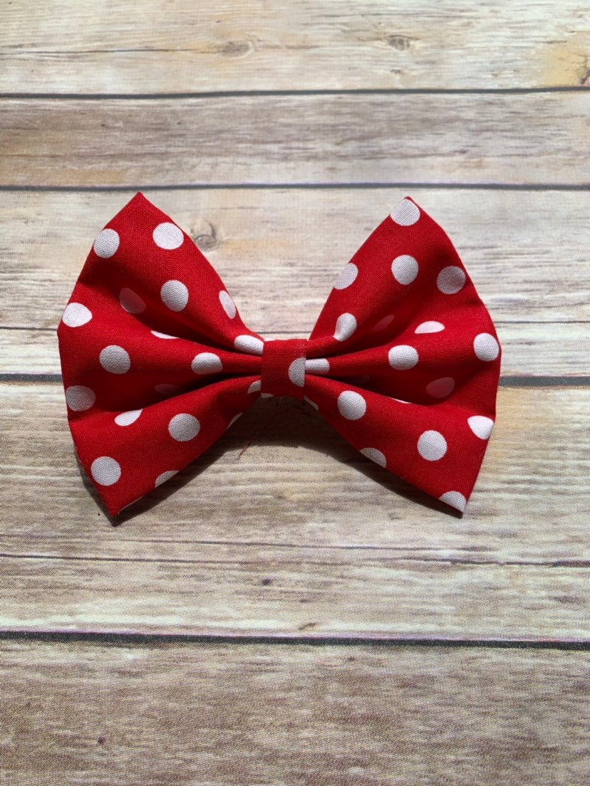 Red and White Polka-dot Minnie Mouse Hair Bow/ Minnie Mouse | Etsy