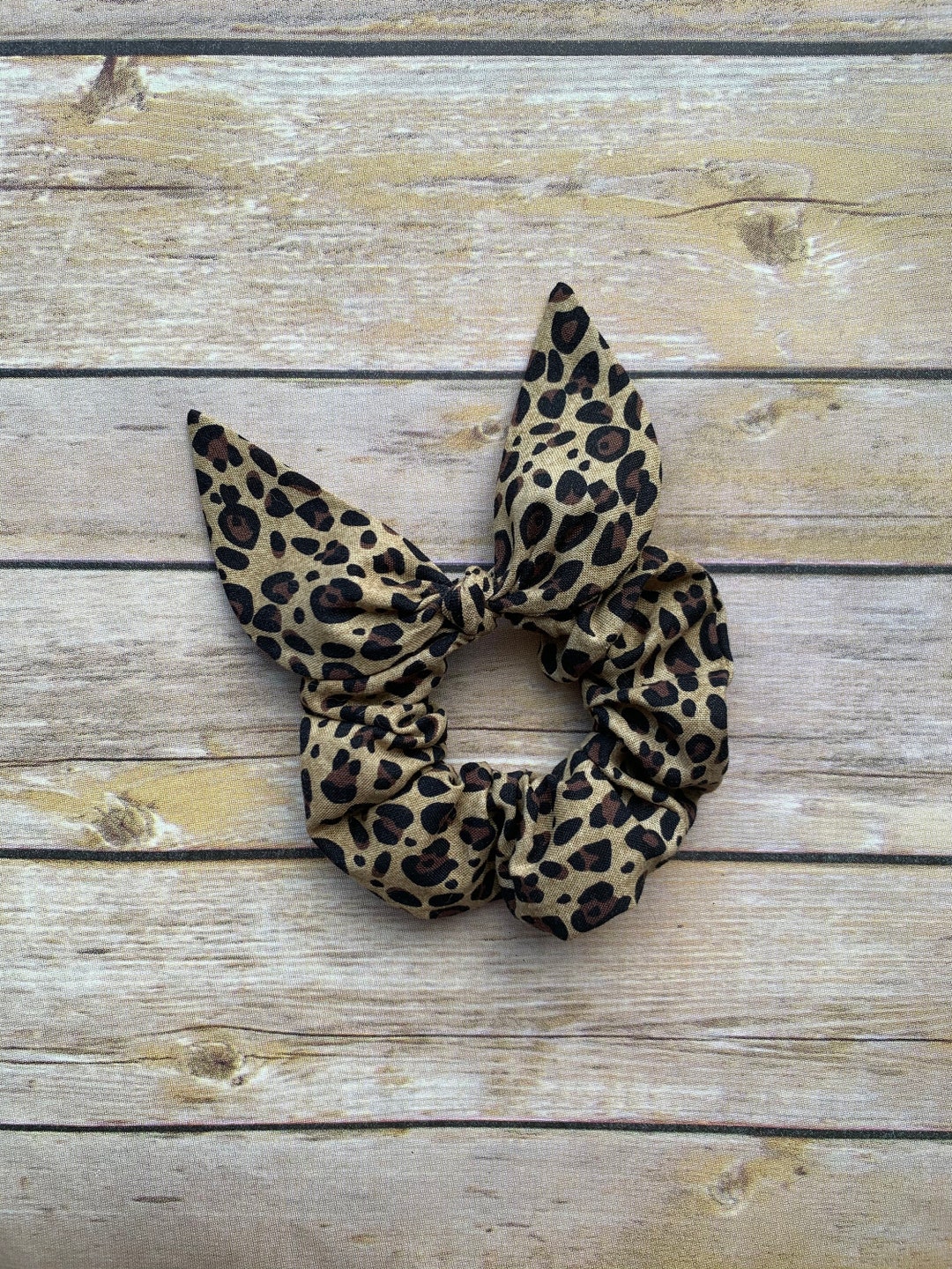 Leopard Print Scrunchie With Bow, Animal Print Hair Tie - Etsy