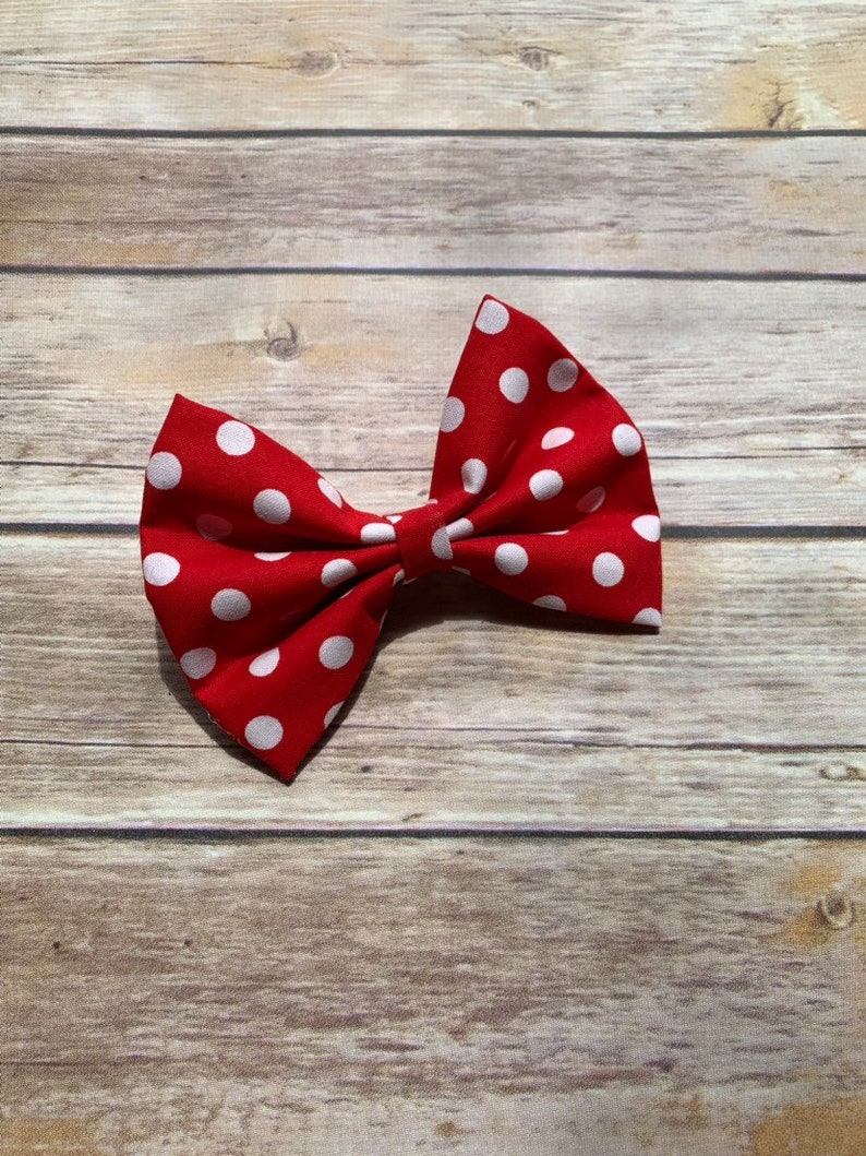 Red and White Polka-dot Minnie Mouse Hair Bow/ Minnie Mouse - Etsy