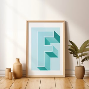 Poster Letter F, Wall Art, Printable Poster Art, Decor, Custom Poster ...