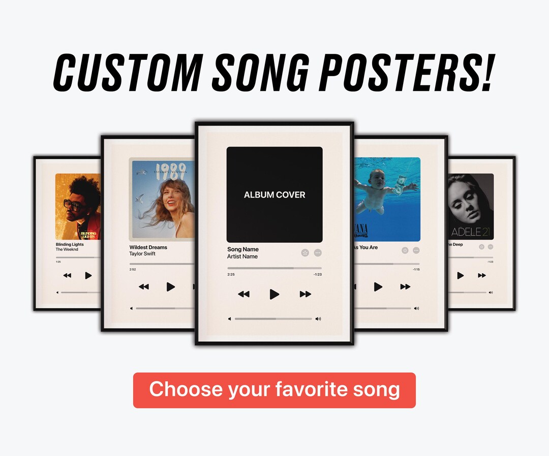 Choose Your Own Song Poster, Custom Song Poster, Digital Download ...
