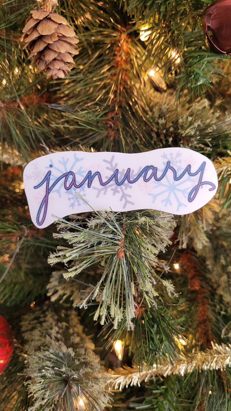 January Month Header Vinyl Waterproof Sticker - Etsy