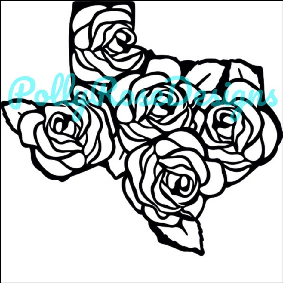 Texas Rose SVG - Etsy