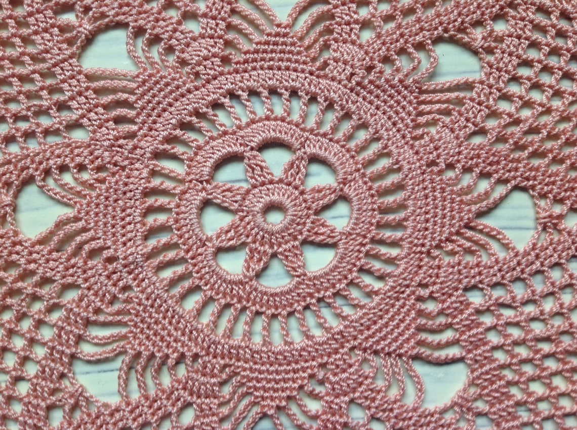 Pink Ash Rose Crochet Napkin 13 Crochet Doily - Etsy