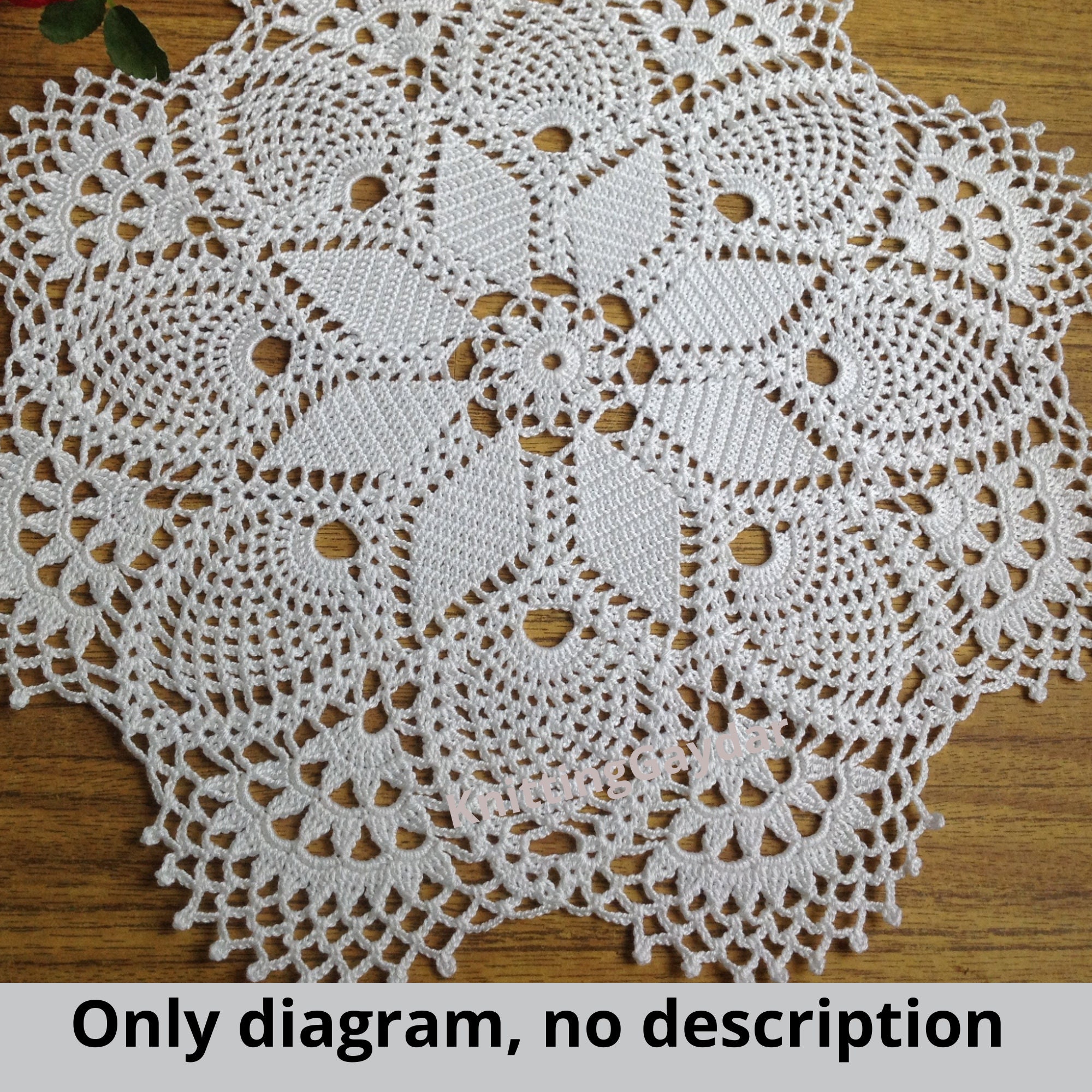 Crochet Napkin Pattern PDF NO DESCRIPTION Crochet Doily Handcrafted ...
